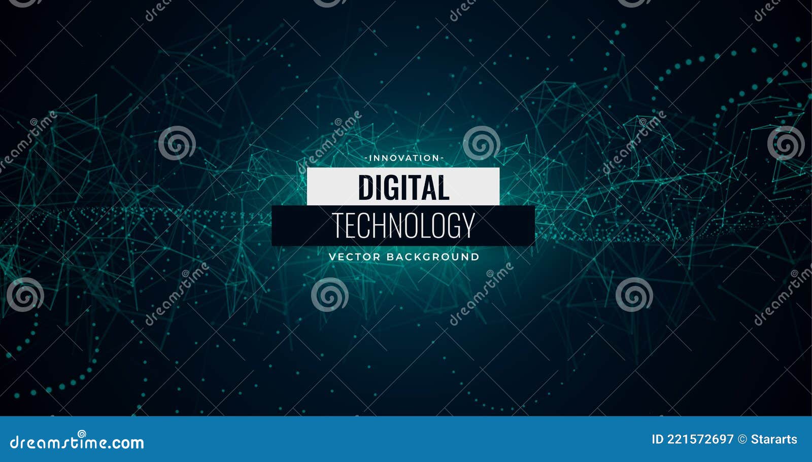 Digital Technology Particles Chaos Lines Background Stock Vector ...