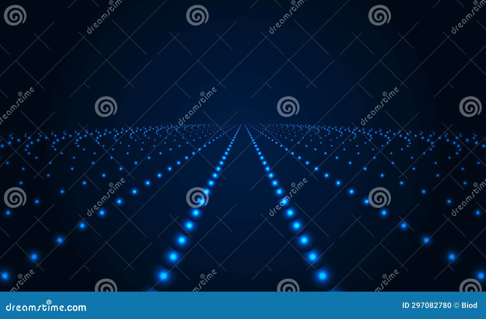 Digital Technology Particles Network Connection Structure in Dark Blue ...