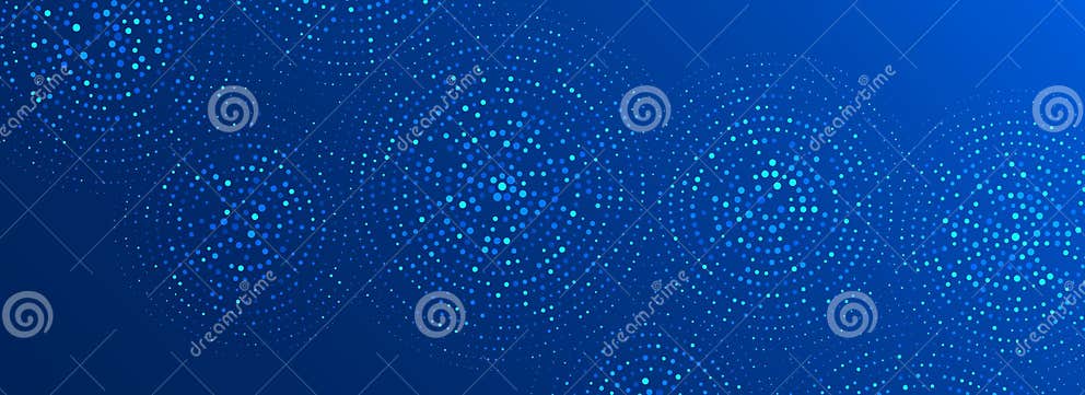 Digital Technology Pattern Wallpaper. Glowing Blue Dotted Circle ...