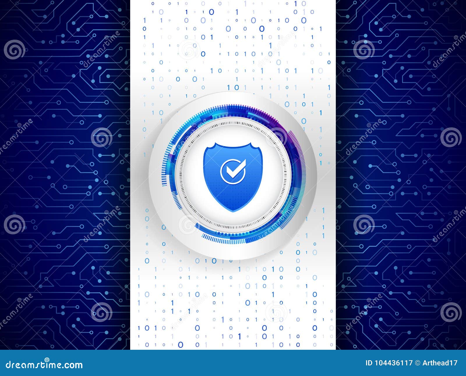 Digital Technology Protection Concept. Cyber Data Security Stock Vector ...