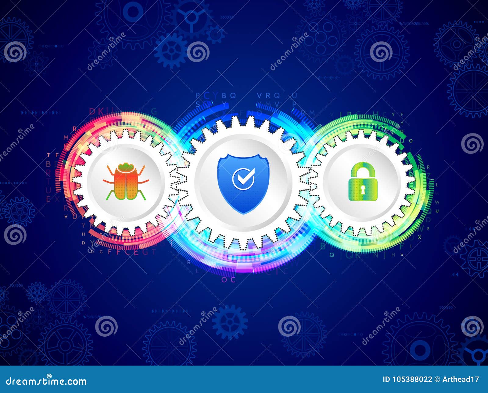 Digital Technology Protection Concept. Stock Vector - Illustration of ...