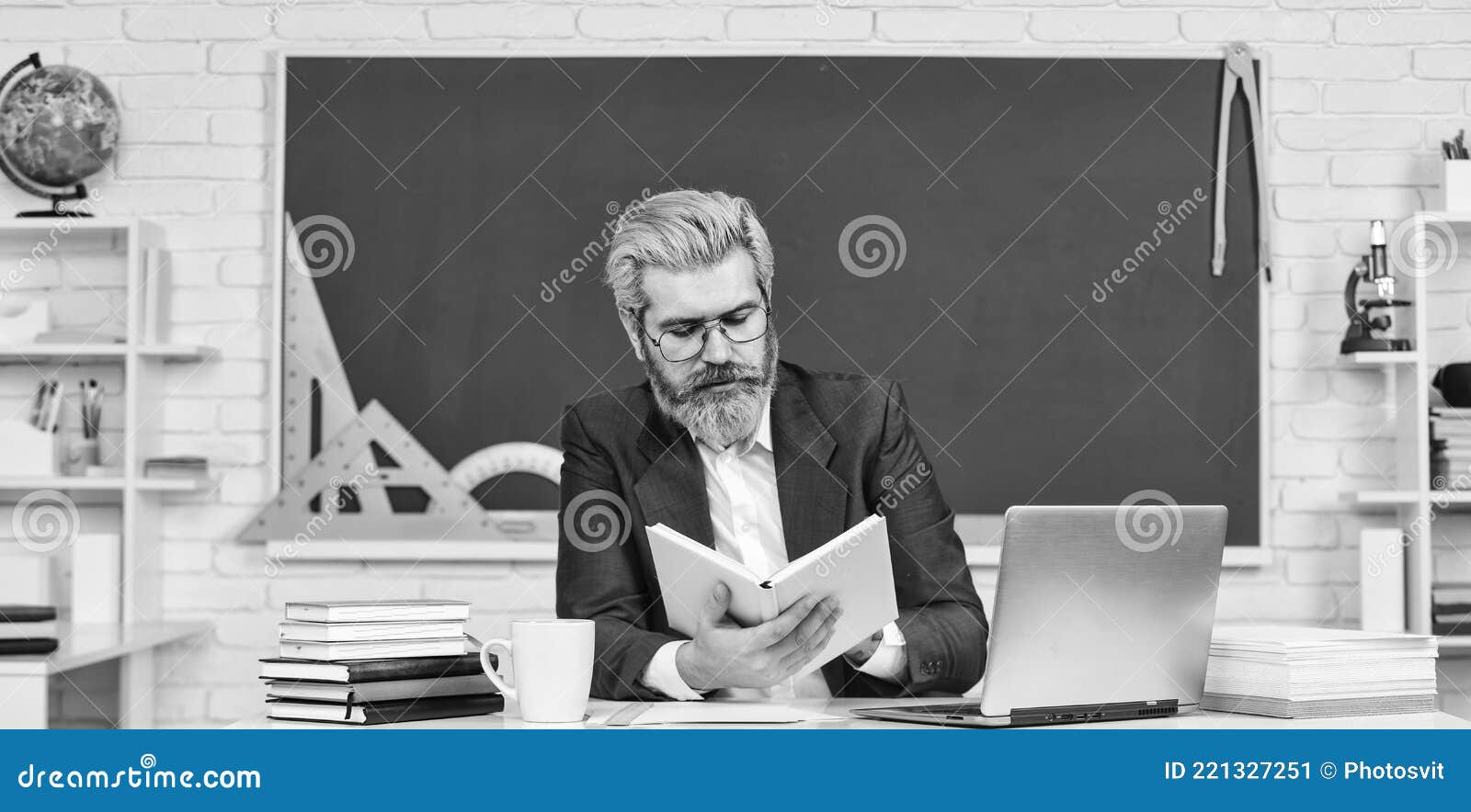 Digital Technology. School Teacher with Laptop. Web Development ...