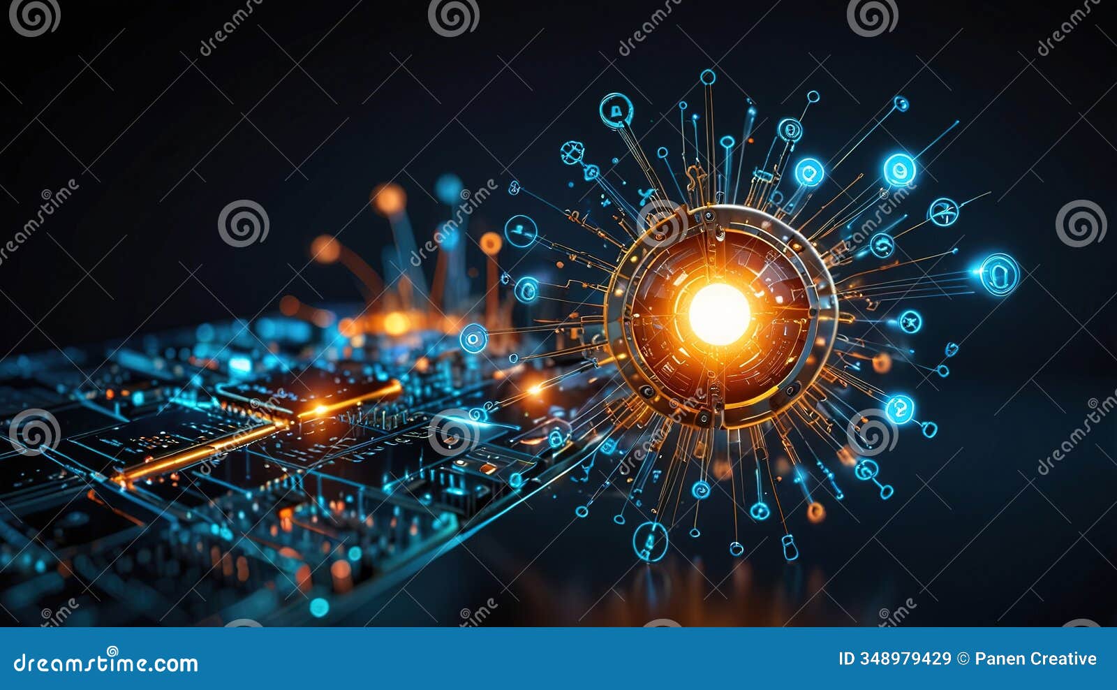 Digital Technology and Science Background Stock Illustration ...