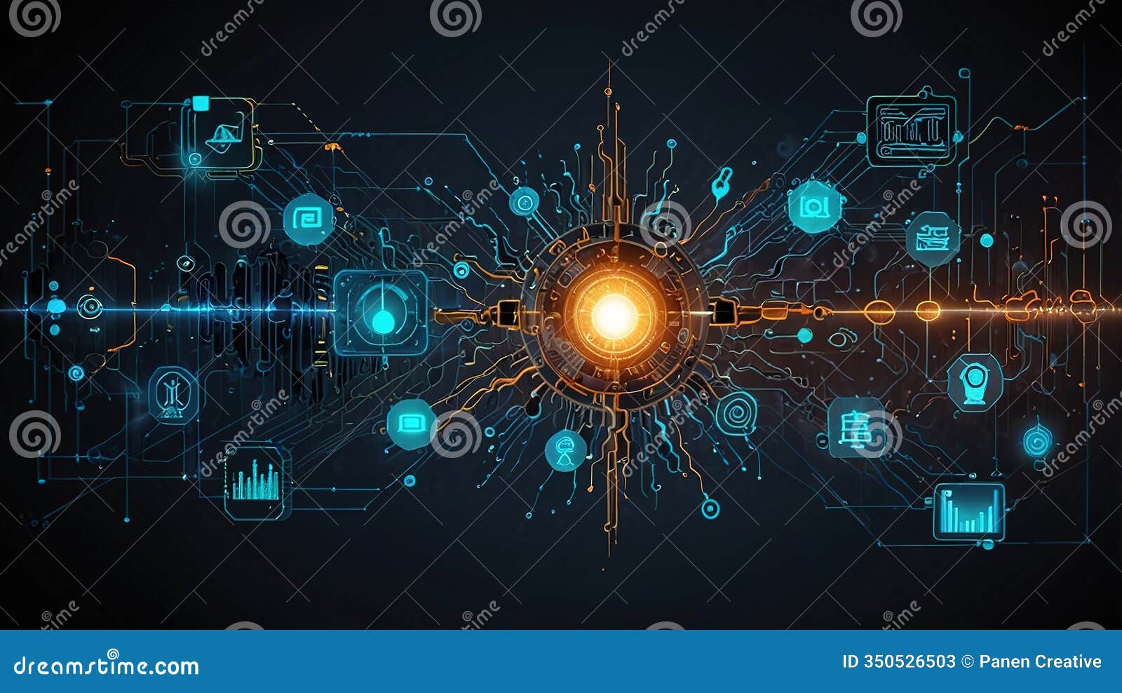 Digital Technology and Science Background Stock Illustration ...