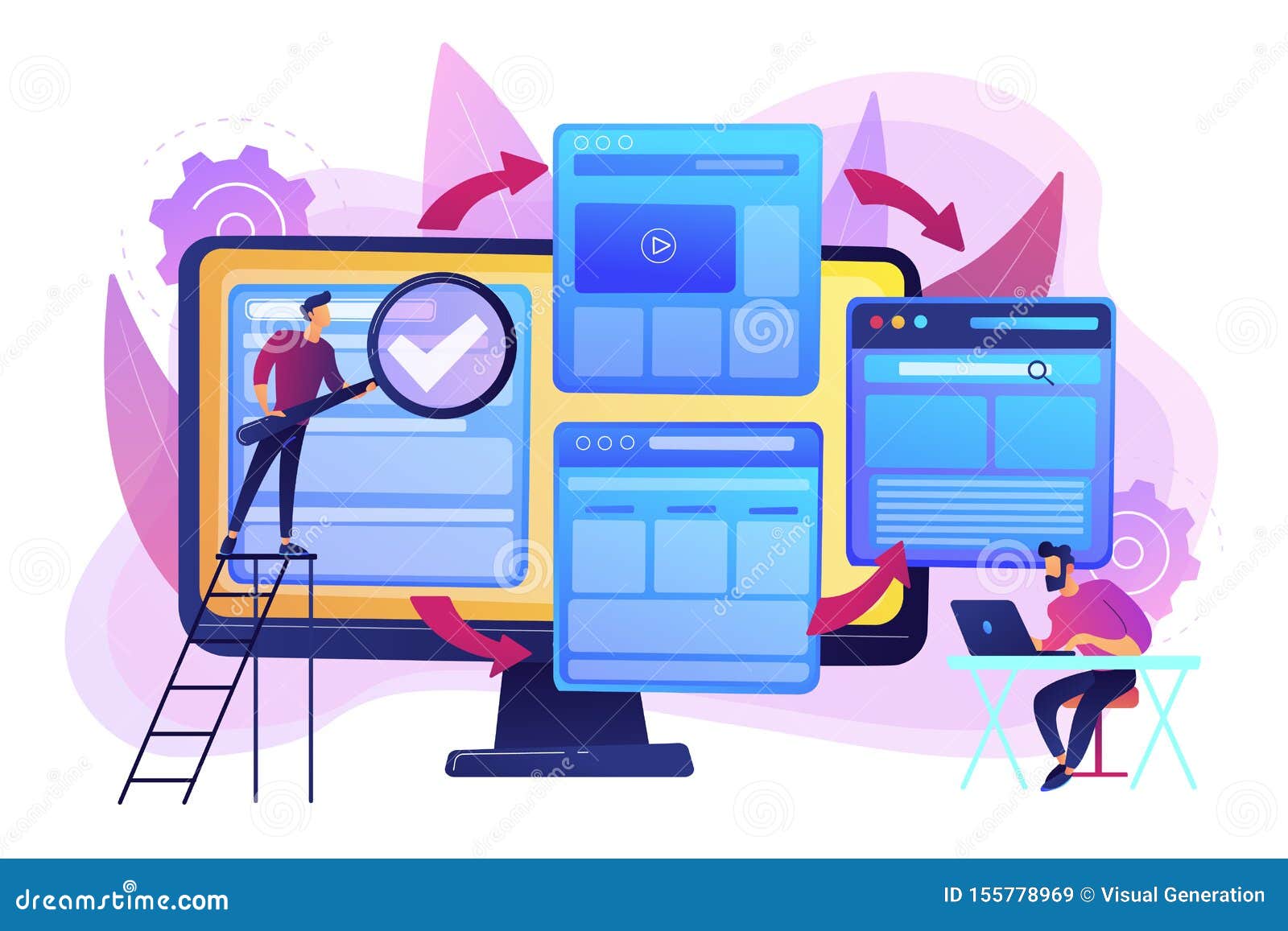 Microsite Development Concept Vector Illustration Stock Vector - Illustration of backdrop ...