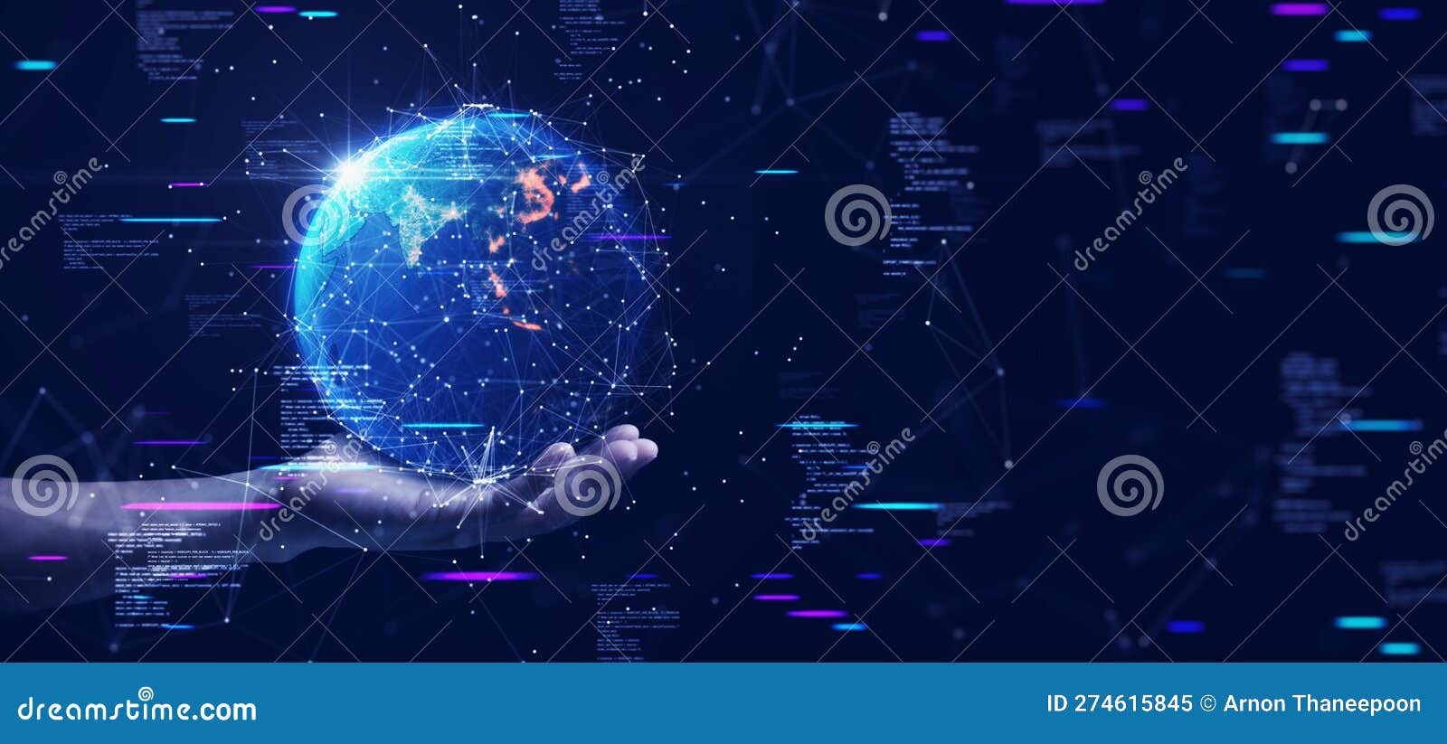 Digital Technology Security Concept Wireless Connection of the Global ...