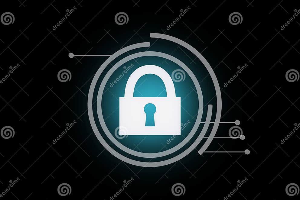 Digital Data Security Locicon Stock Illustration - Illustration of ...