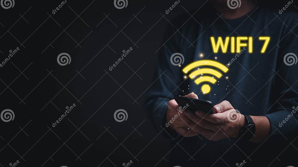 Digital Technology Signal Internet Wifi7 Data Network Communications ...