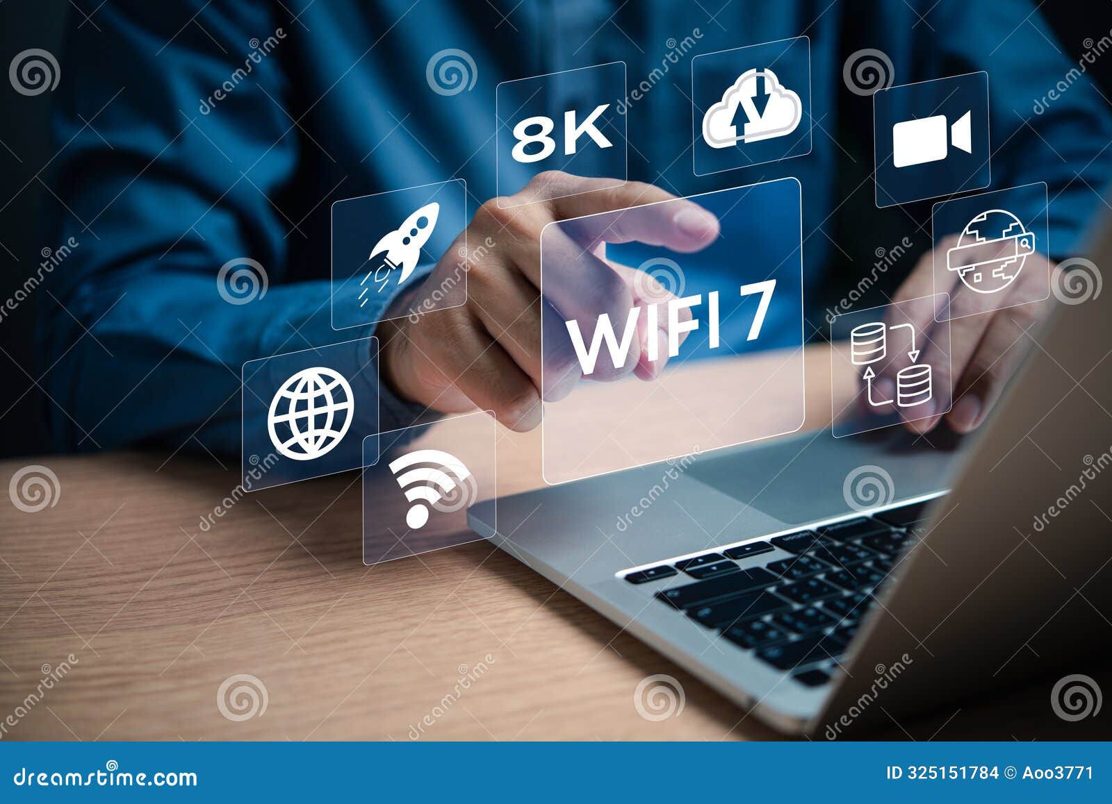 Digital Technology Signal Internet Wifi7 Data Network Communications ...