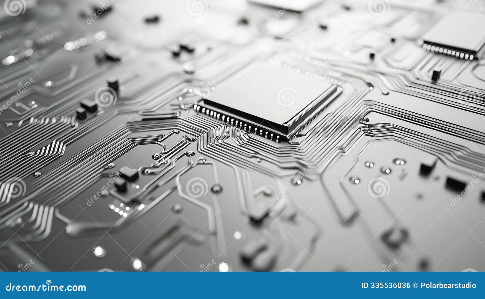 Digital Technology Silver Metallic Abstract Background Concept with ...