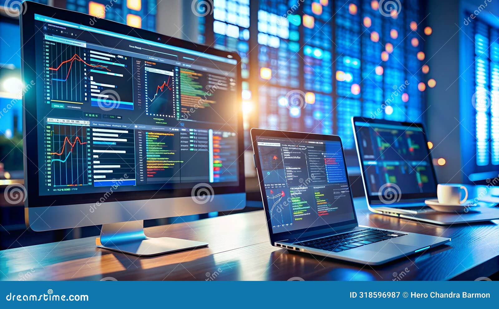 Digital Technology, Software Development Concept. Coding Programmer, Software Engineer Working ...