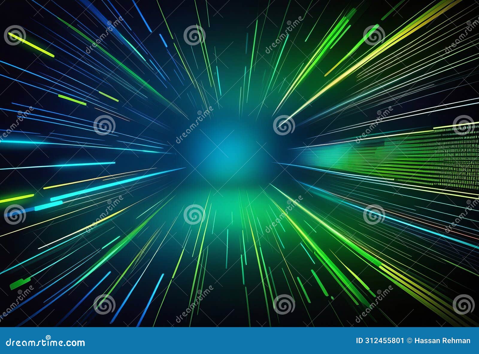 Digital Technology Speed Connect Blue Green Background Stock ...