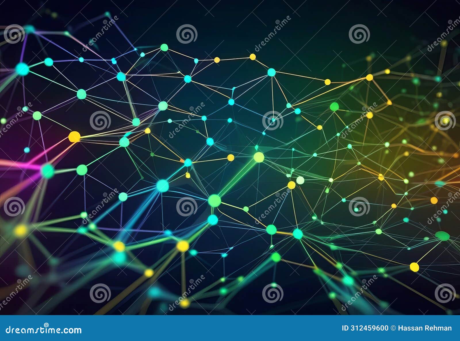 Digital Technology Speed Connect Blue Green Background Stock ...