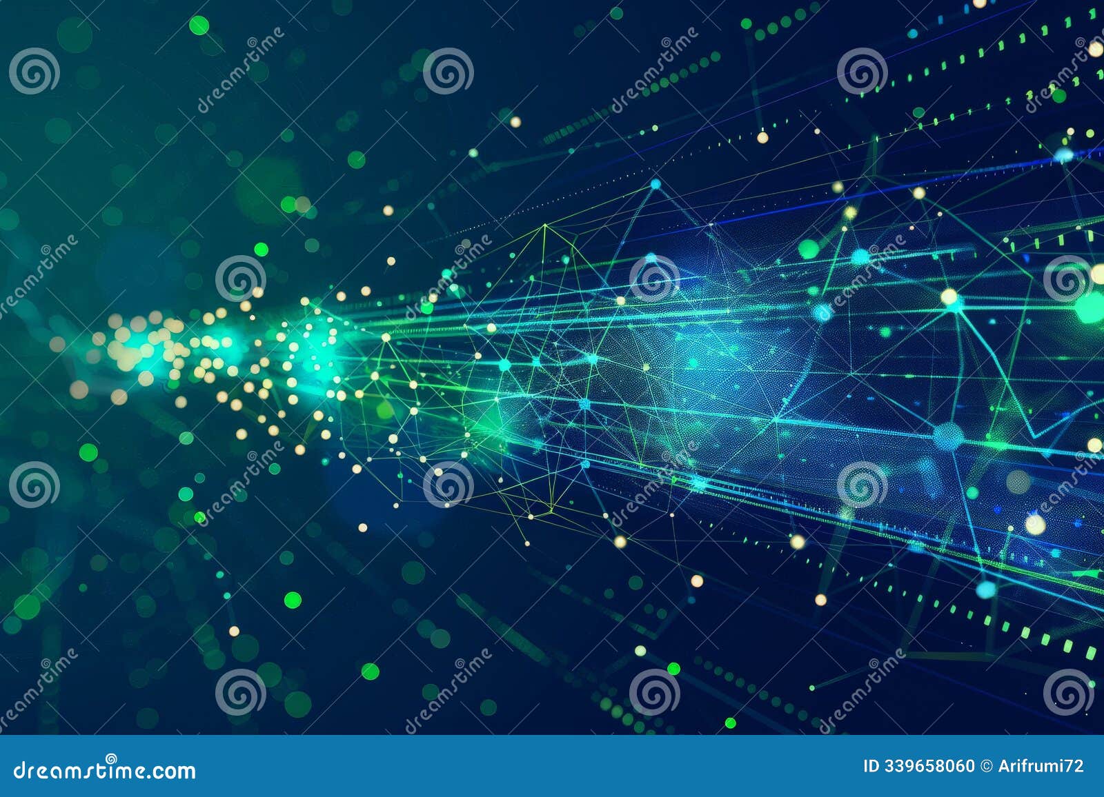 Digital Technology Speed Connect Blue Green Background, Innovation ...