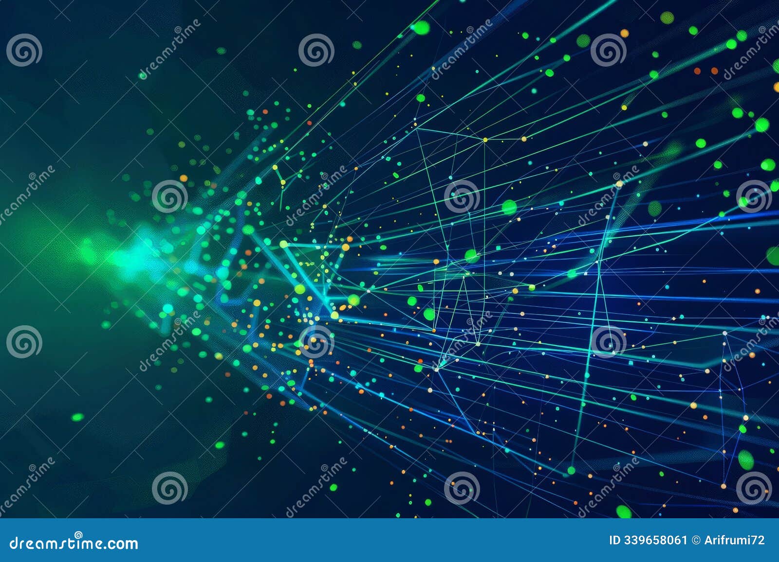 Digital Technology Speed Connect Blue Green Background, Innovation ...