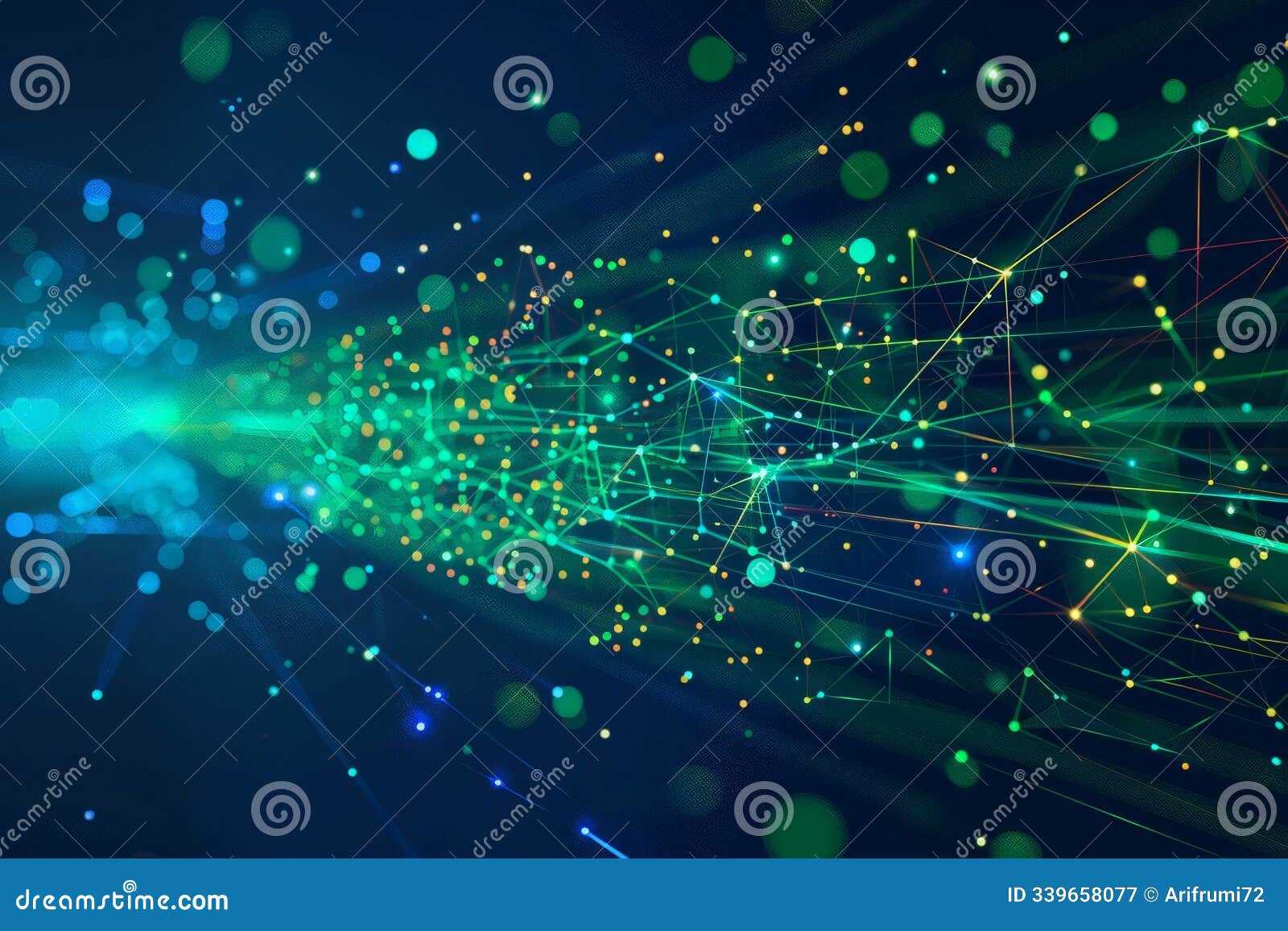 Digital Technology Speed Connect Blue Green Background, Innovation ...