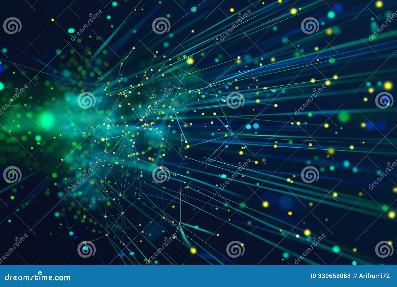 Digital Technology Speed Connect Blue Green Background, Innovation ...