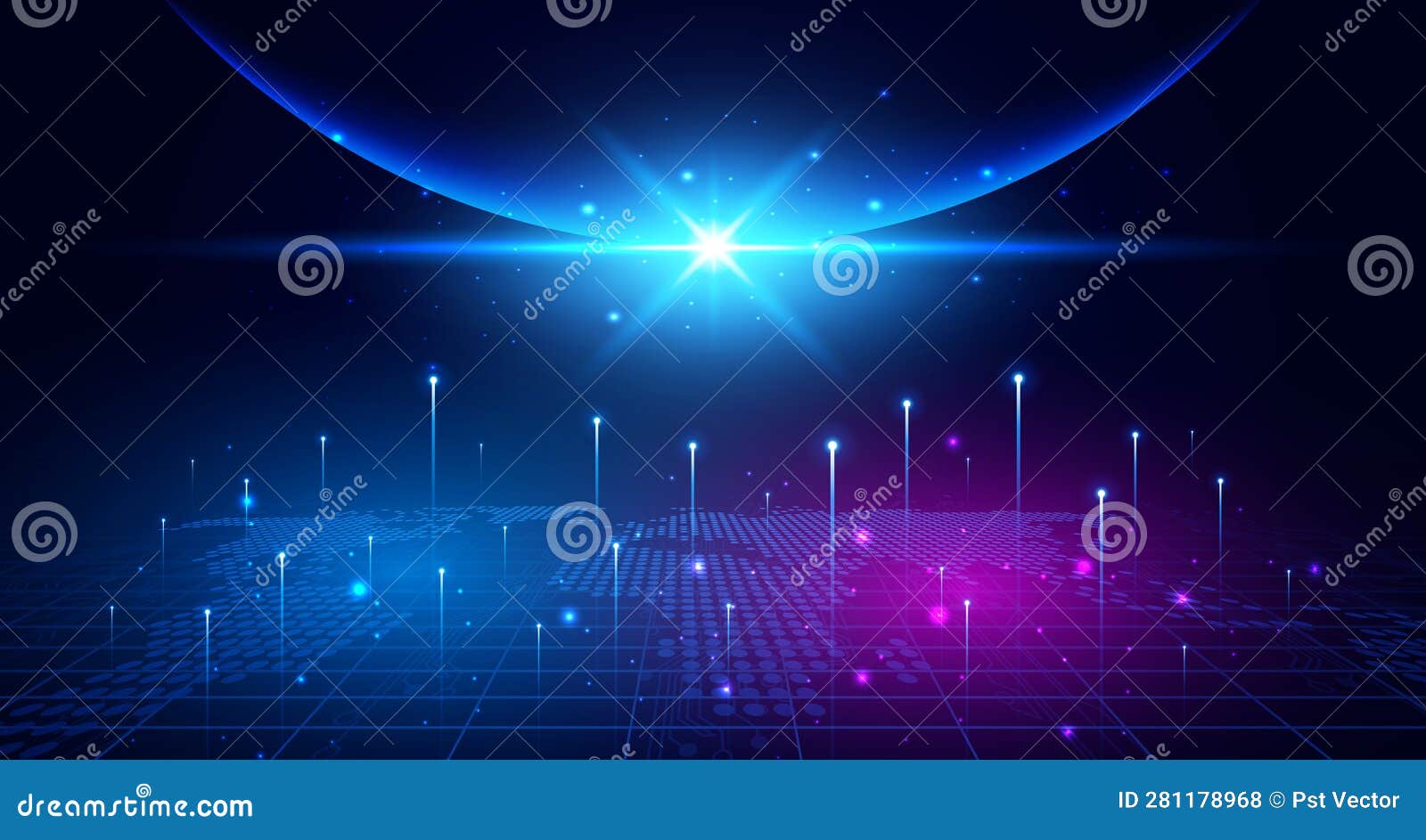 Digital Technology Speed Internet Network Connection Blue Purple ...