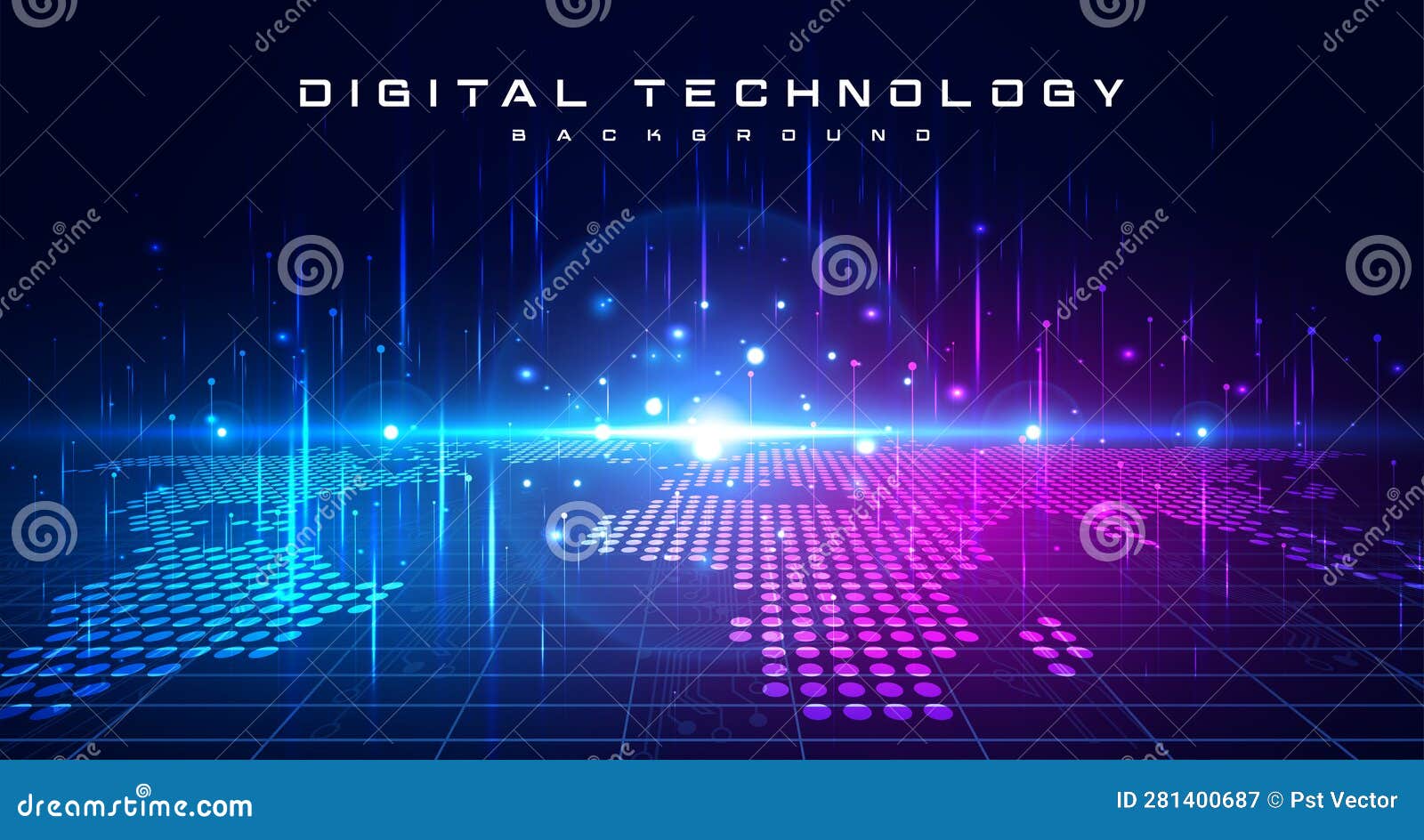 Digital Technology Speed Internet Network Connection Blue Purple ...