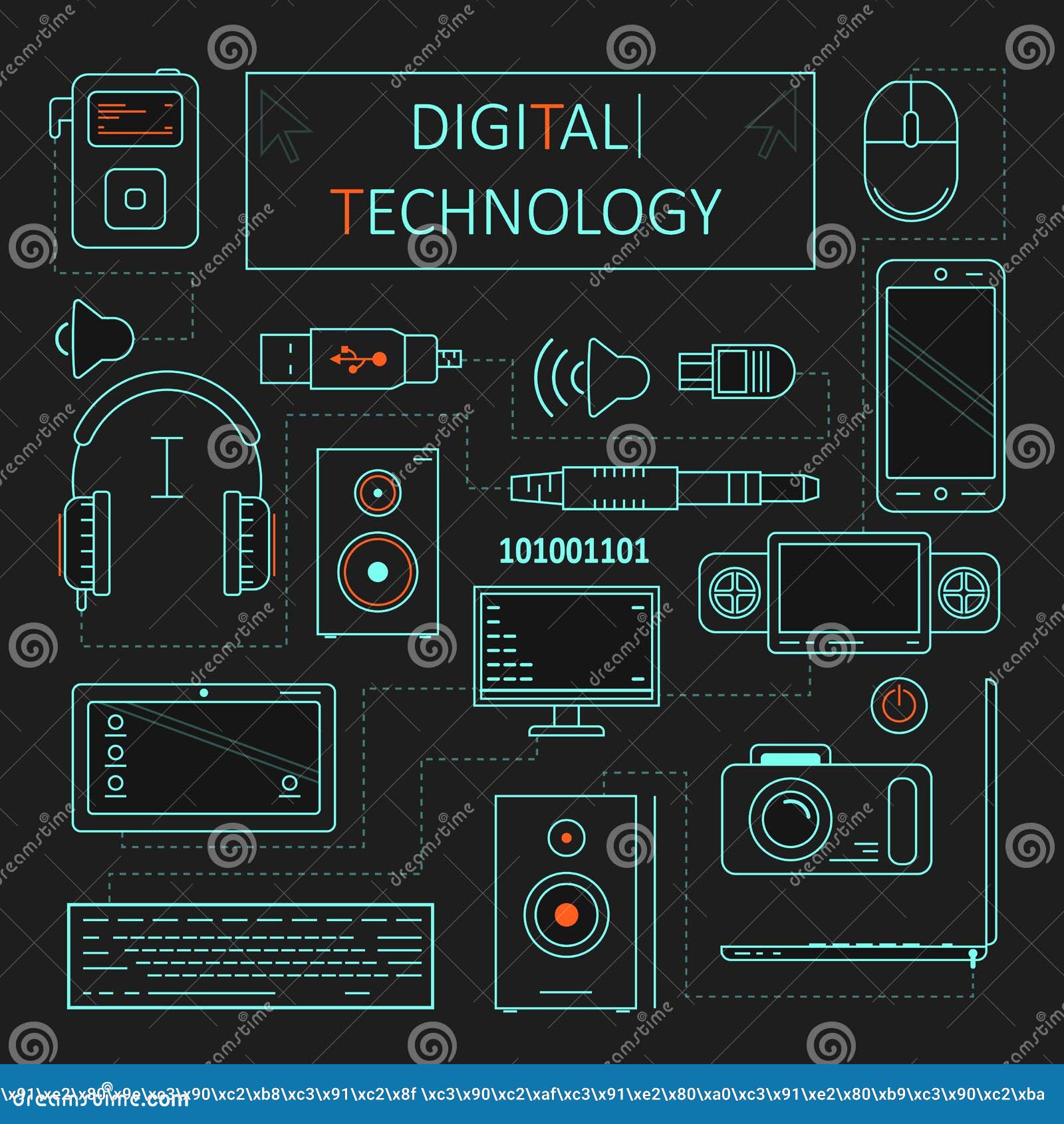 Digital technology stock vector. Illustration of communication - 87946784