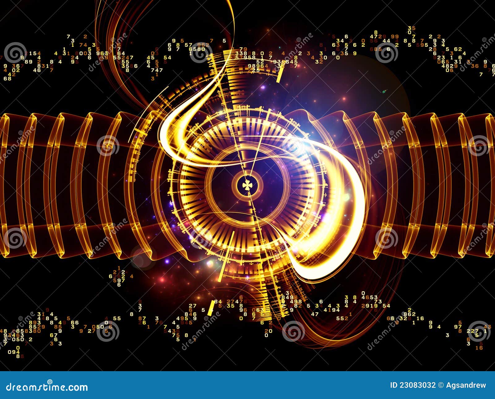 Digital Technology Swirls stock illustration. Illustration of number ...