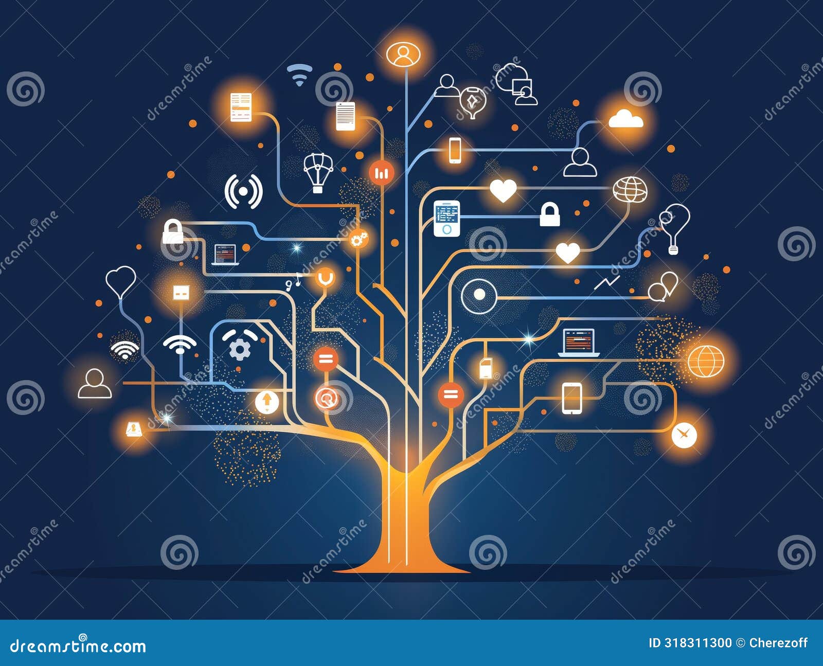 Digital Technology Tree Concept Stock Photo - Image of future, internet ...