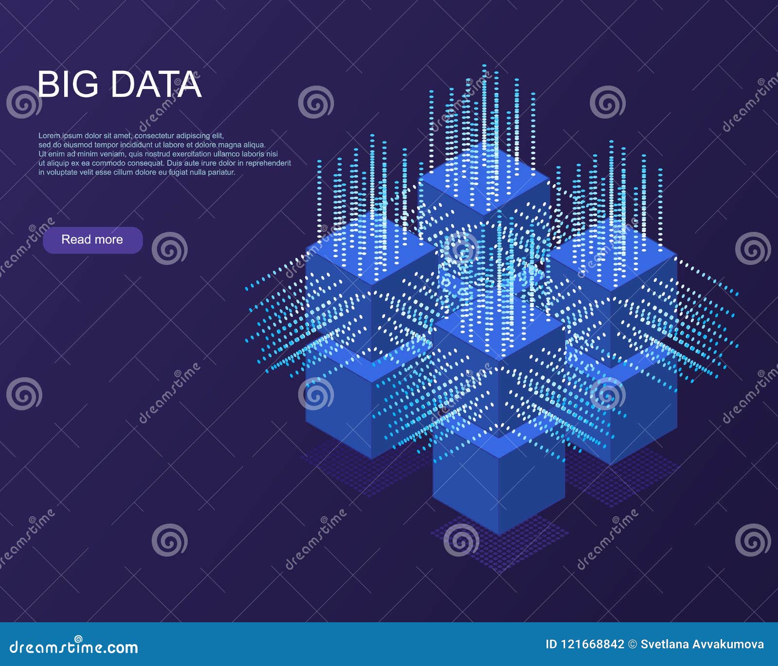 Digital Technology Web Banner. Big Data Stock Illustration ...