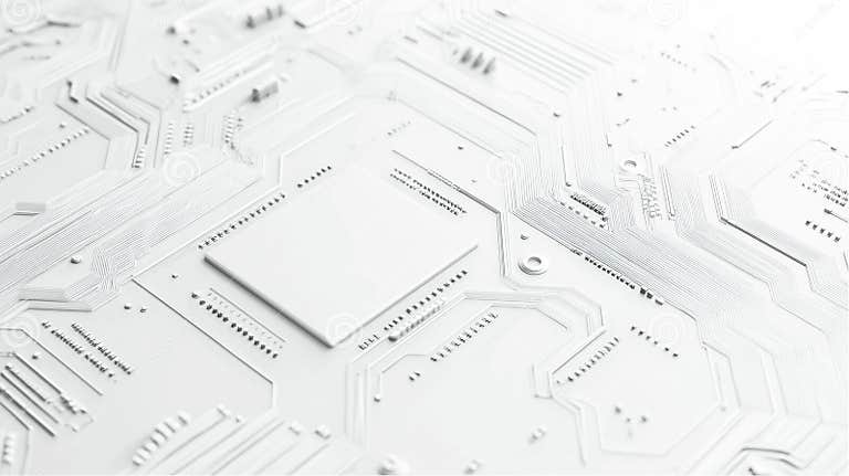 Digital Technology White on White Abstract Background Concept with ...