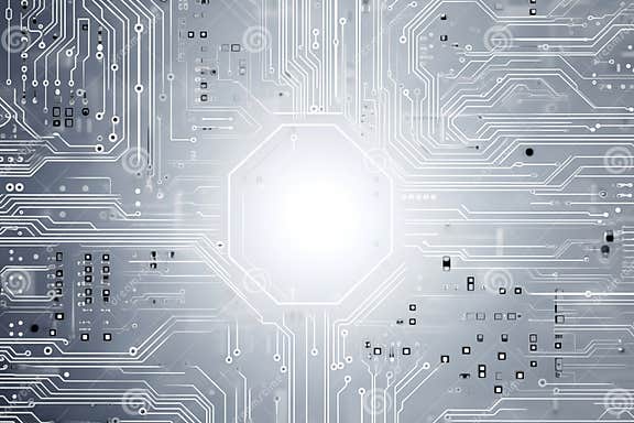 Digital Technology White and Silver Abstract Background Concept with ...