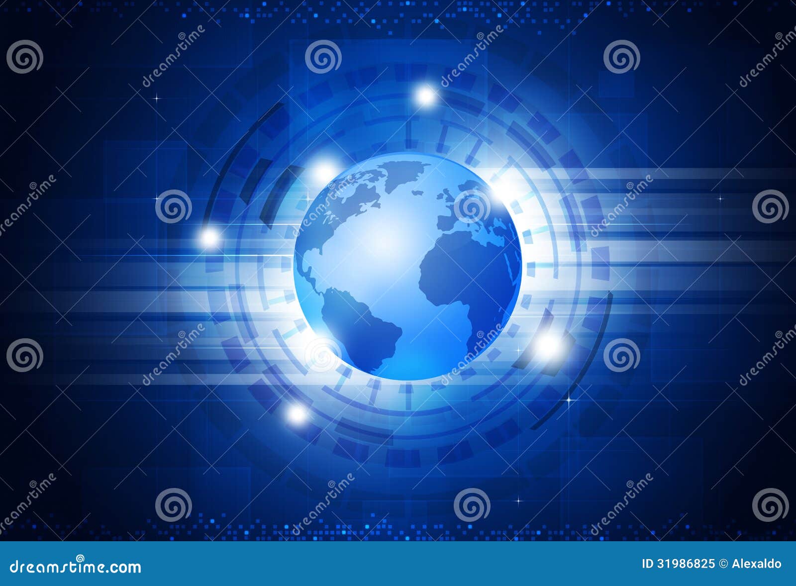 Digital Technology World stock illustration. Illustration of ...