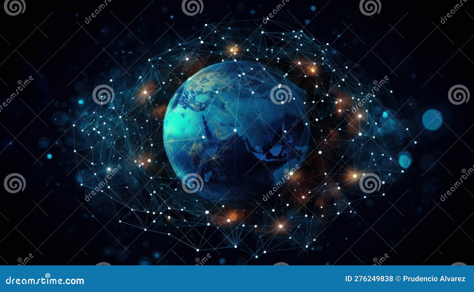 Digital Telecommunication Network on the Planet Stock Illustration ...