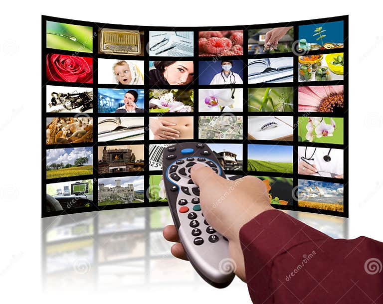 Digital Television, Remote Control TV. Stock Image - Image of ...