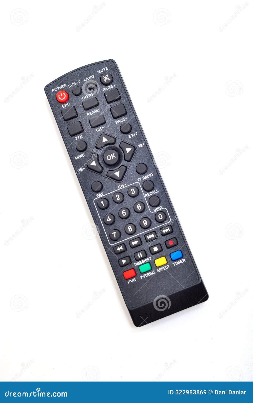 Digital Television Remote Isolated on White Background Stock Image ...