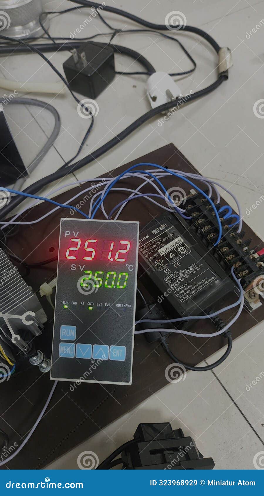 Digital Temperature Controller Displaying 25.12 Degrees Celsius Stock ...