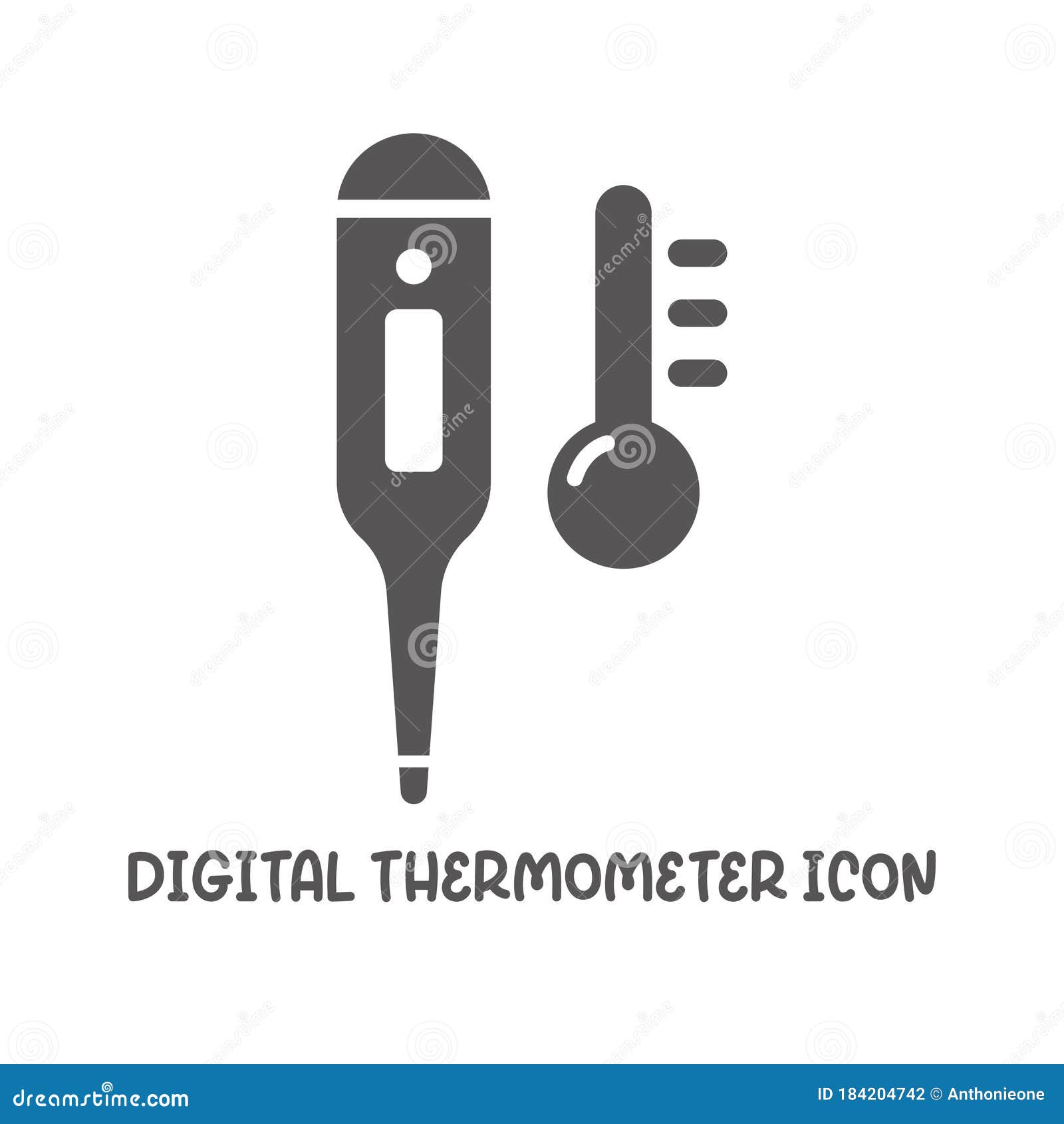 Digital Temperature Icon Simple Flat Style Vector Illustration Stock ...