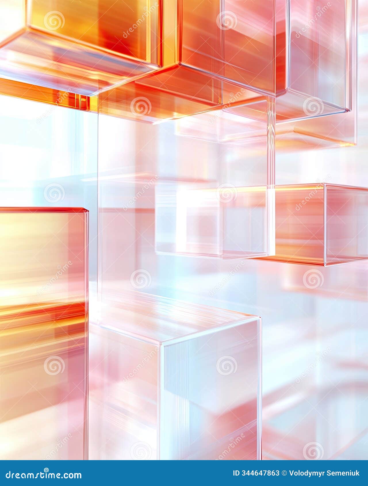 Digital Tesseract Showcase: Illuminated Layers in 3D Visual Space Stock ...