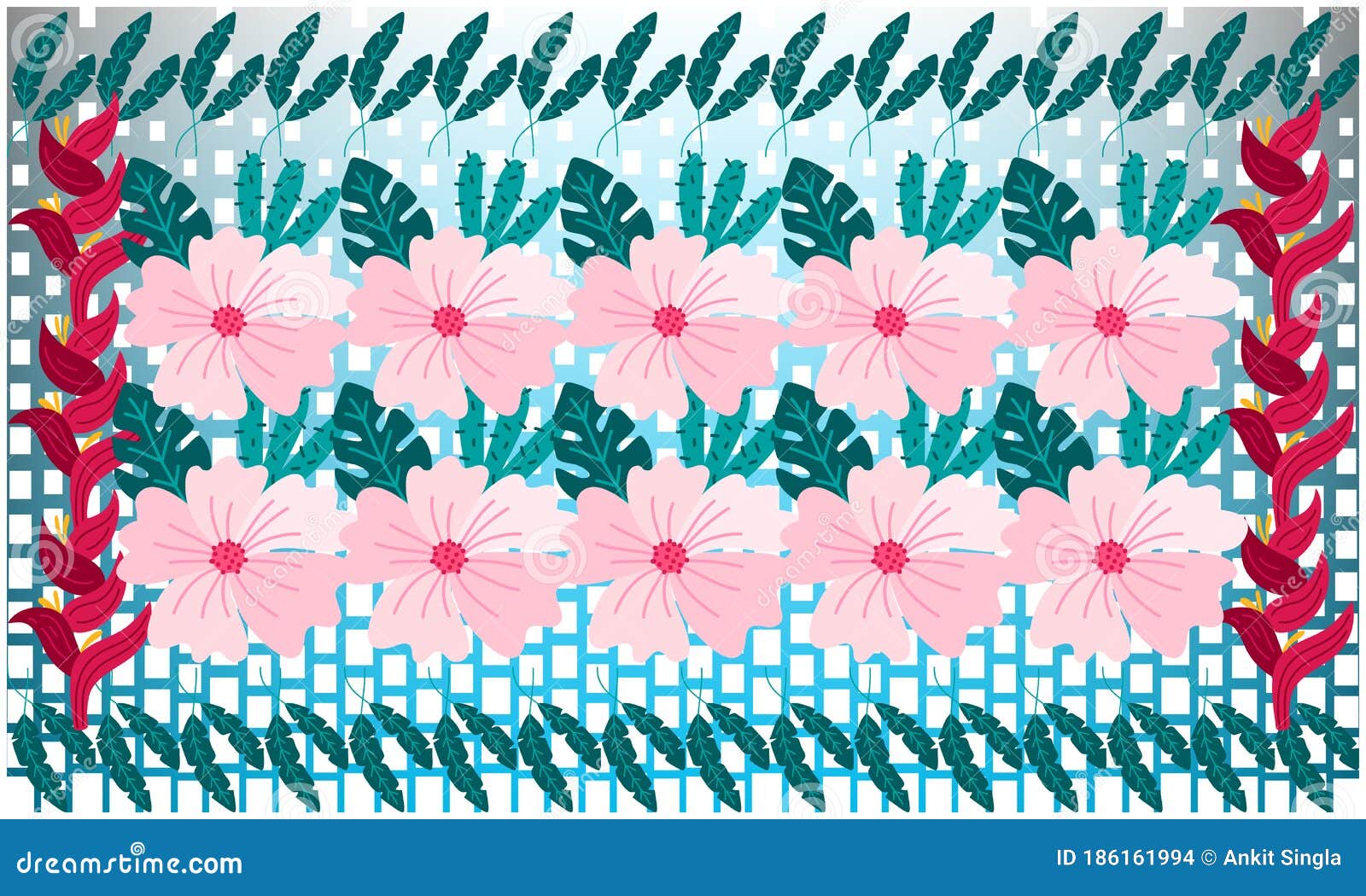 Digital Textile Design of Flowers Stock Vector - Illustration of ...