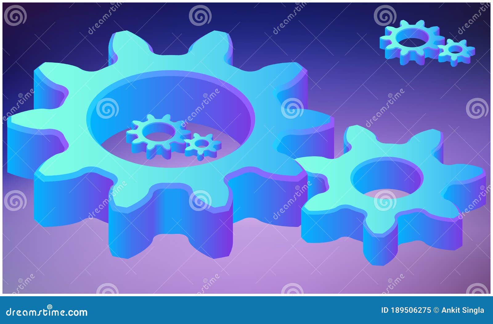 Digital Textile Design of Gear on Abstract Background Stock Vector ...