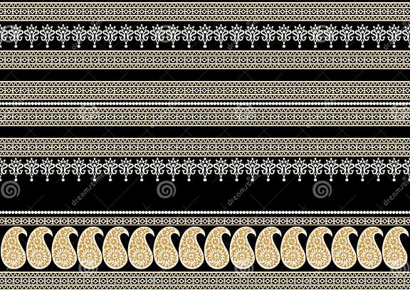 Digital Textile Design Pattern Boder Stock Illustration - Illustration ...
