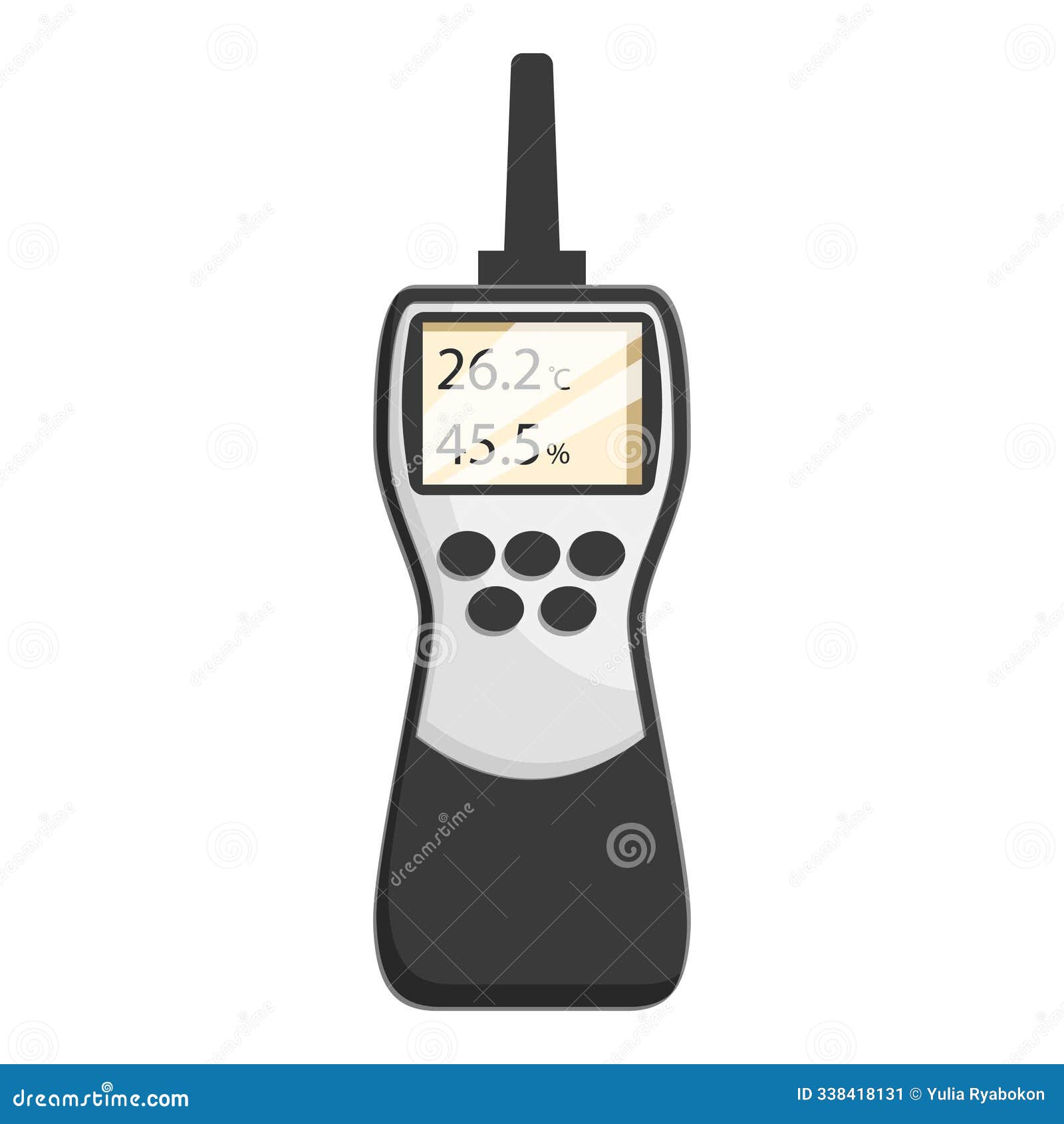 Digital Thermohygrometer Showing Temperature And Humidity Level Cartoon ...
