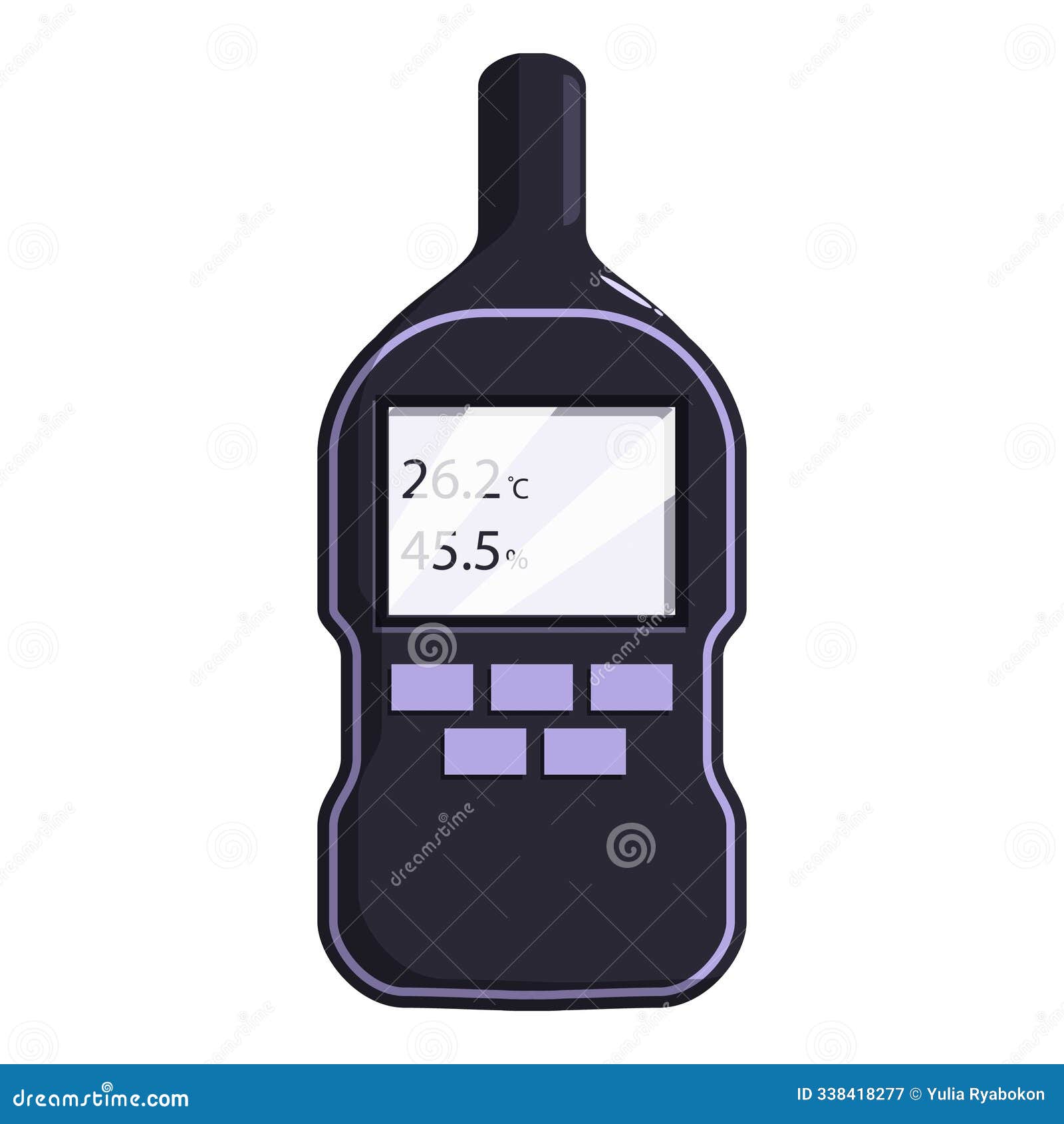 Digital Thermohygrometer Showing Temperature And Humidity Level Cartoon ...