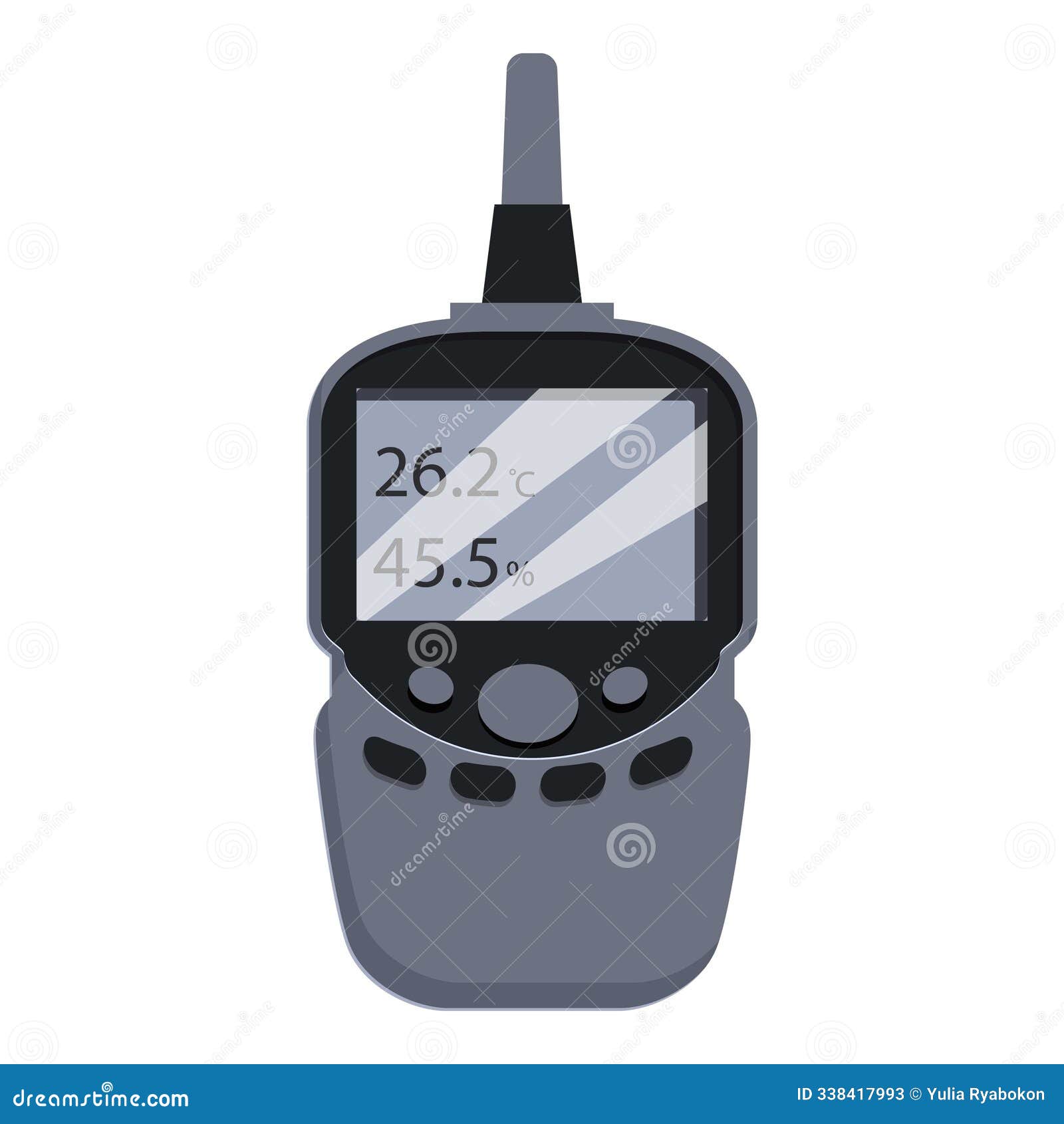 Digital Thermohygrometer Showing Temperature And Humidity Level Cartoon ...