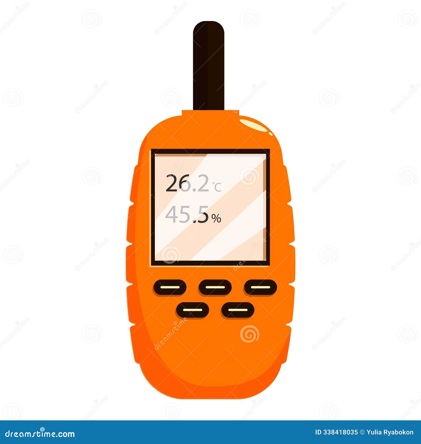 Digital Thermohygrometer Showing Temperature And Humidity Level Cartoon ...