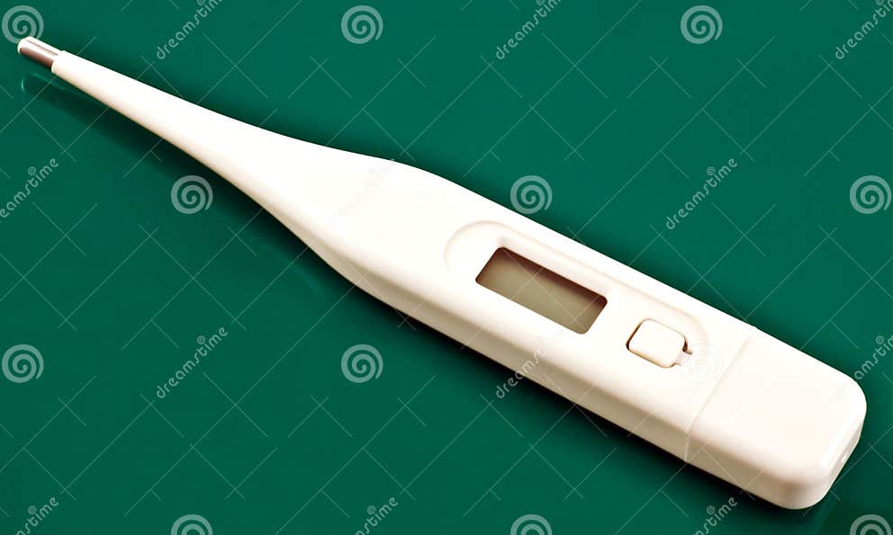 Digital thermometer stock photo. Image of green, thermometer - 37063336