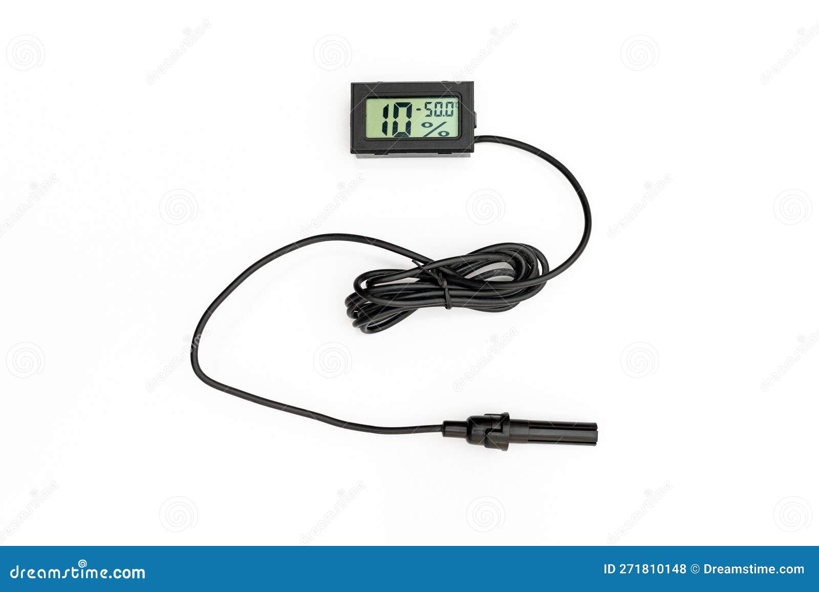 Digital Thermometer with External Sensor on the Cable Stock Photo ...