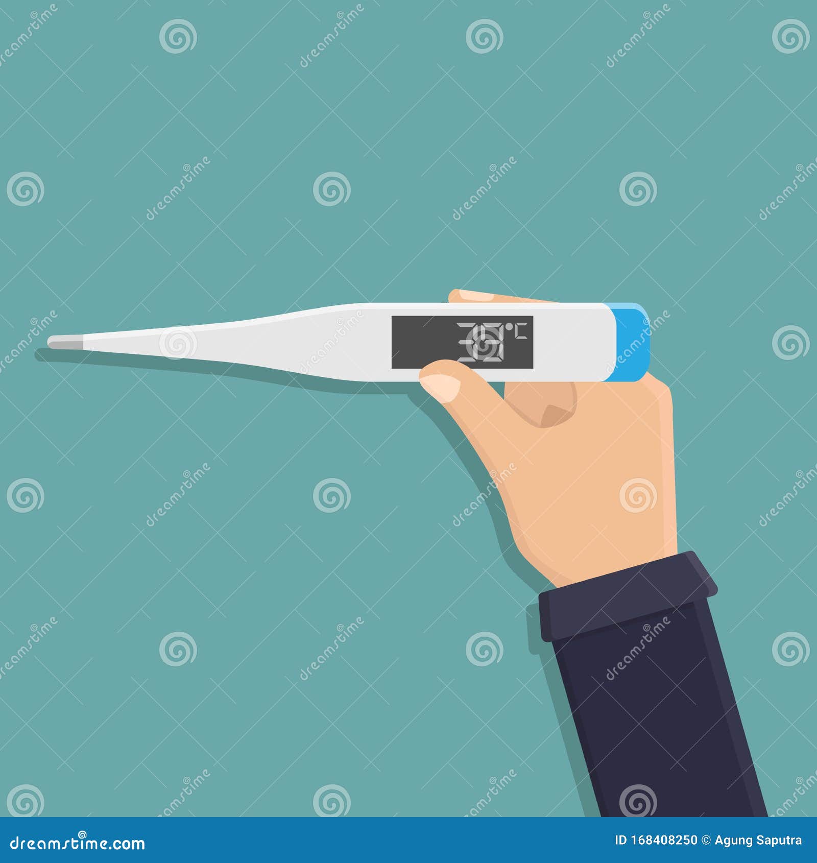 Digital Thermometer Flat Design Stock Vector - Illustration of digital ...