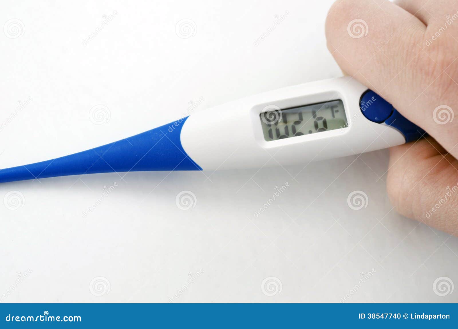 Digital Thermometer with Hand Stock Photo - Image of operated, degree ...