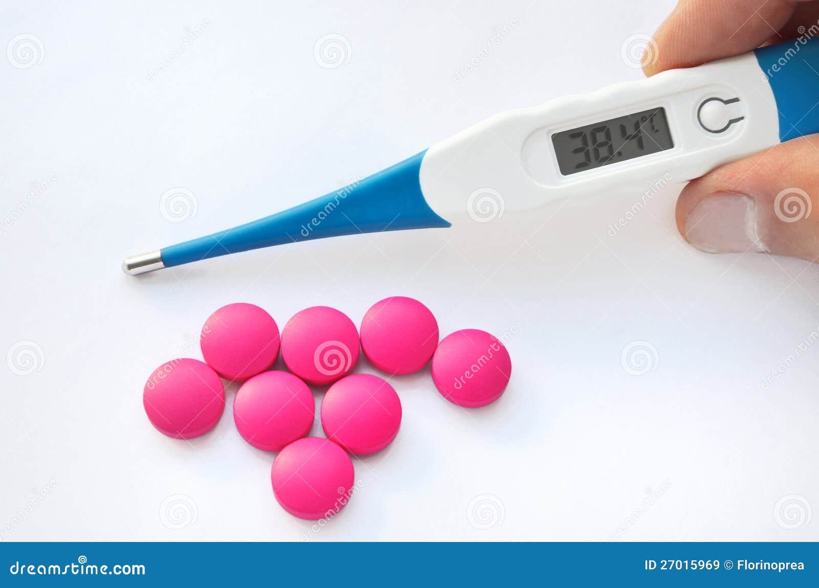 Digital Thermometer and Pills Stock Image - Image of termometer, pills ...