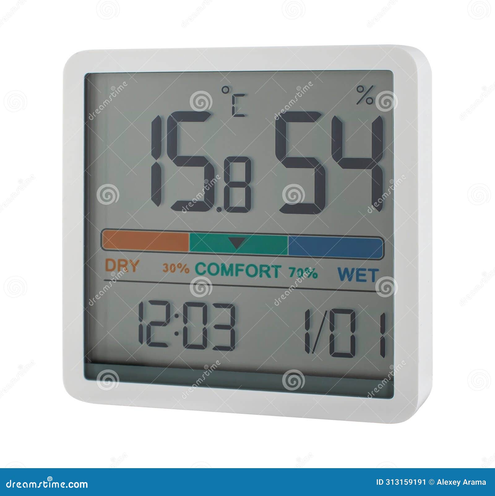 Digital Thermometer Screen, on White Background in Insulation Stock ...