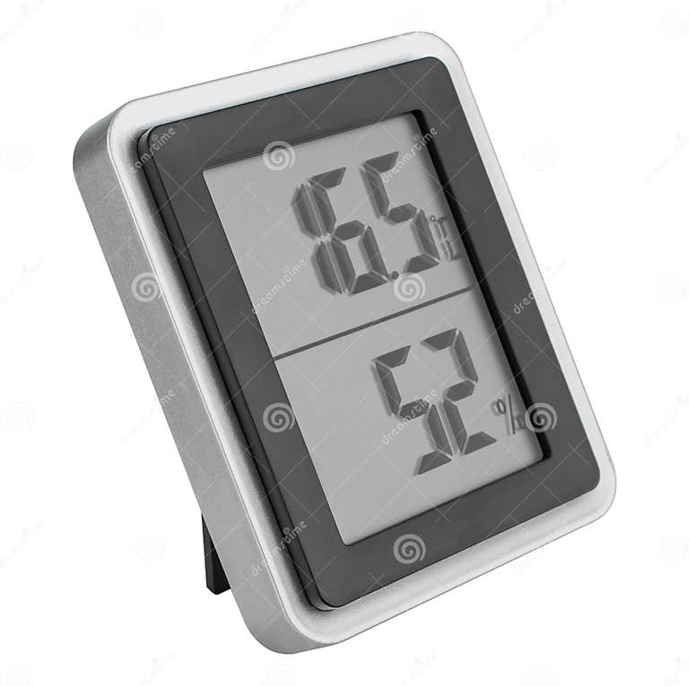 Digital Thermometer Screen, on White Background in Insulation Stock ...